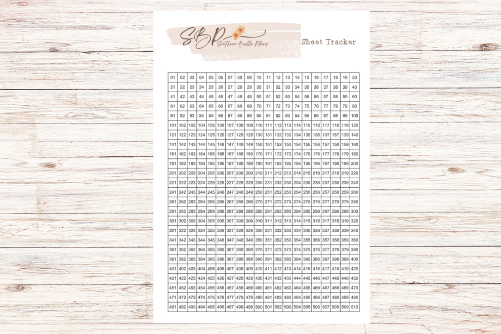 Sheet Tracker – Southern Belle Plans